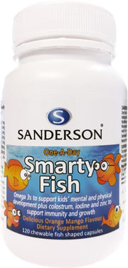 Sanderson Smarty Fish Omega 3 plus Colostrum Iodine & Zinc Capsules 12 ...