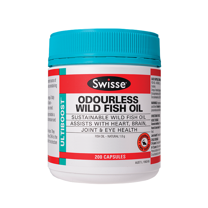 Swisse Ultiboost Wild Odourless Fish Oil Capsules 200