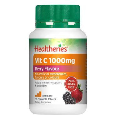 Healtheries Vit C 1000mg chewable tablets, 30 tabs